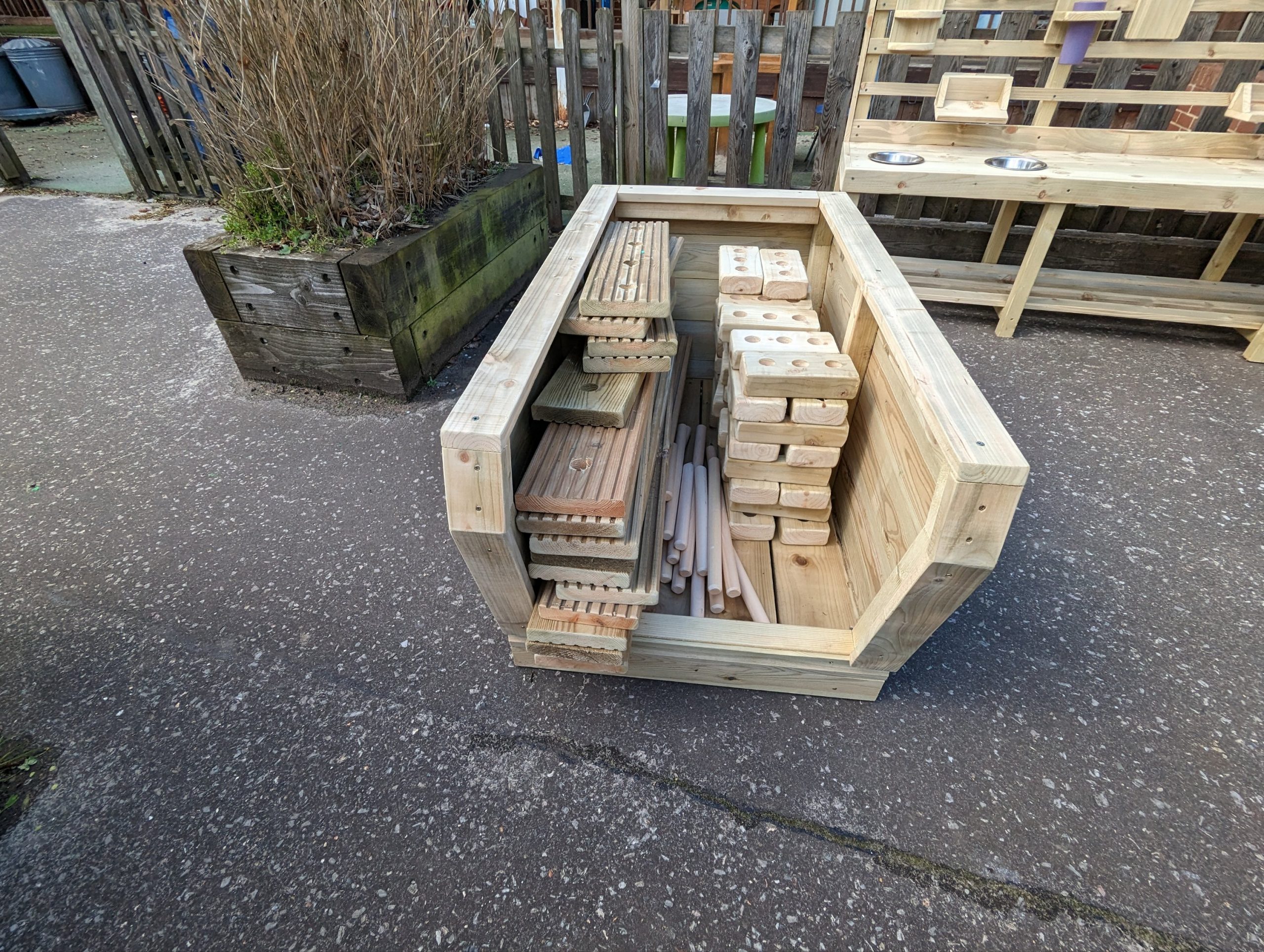 Building materials and storage skip – Tony Bellinger Woodwork